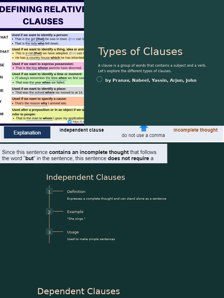 Types of clauses | PDF