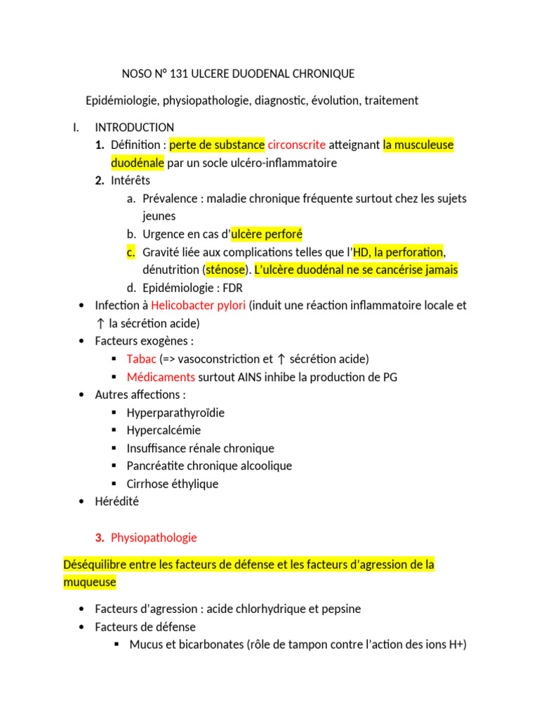 131 Ulcere Duodenal Chronique | PDF | Gastroentérologie | Spécialités ...