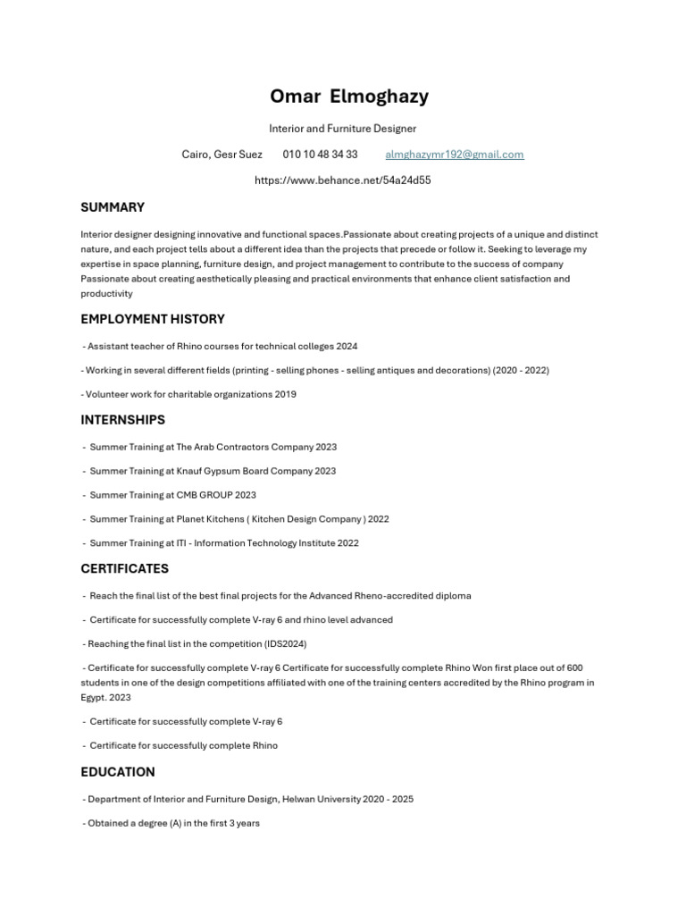 Omar Moghazy (CV) | PDF | Career & Growth | Business