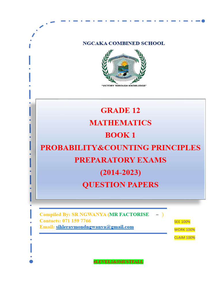 Ngwanya Prob Book 1 Prep QP | PDF | Mathematics | Science