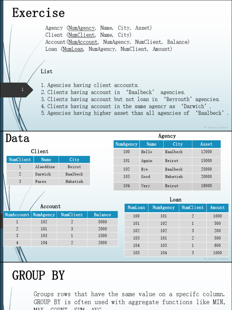 Houssein Alaeddine DataBase Lecture 4 | PDF | Information Retrieval | Computer Programming