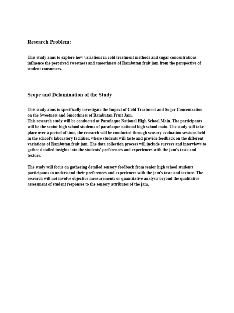 Scope and Delimitation | PDF
