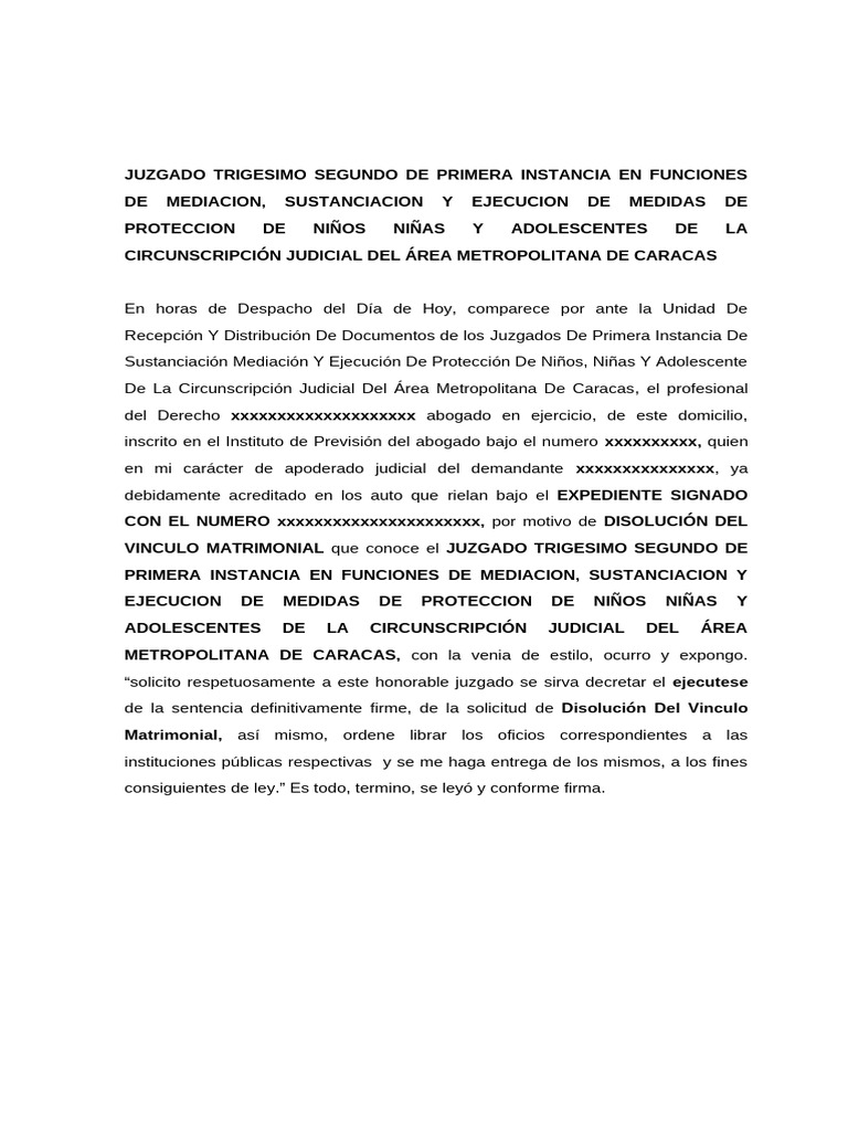 Parascrib Solicitud de Ejecucion | PDF