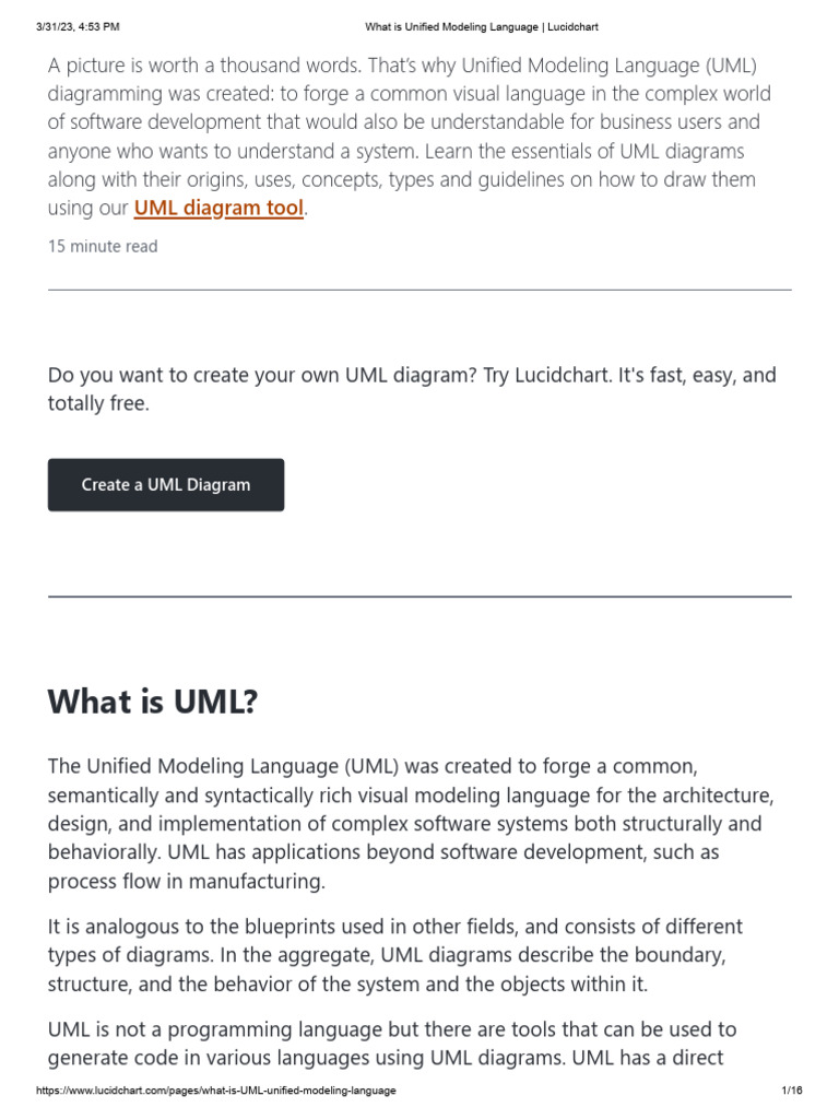 What Is Unified Modeling Language Lucidchart Pdf Unified Modeling Language Class