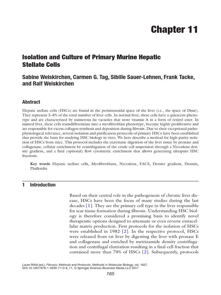Isolation and Culture of Primary Murine Hepatic Stellate Cells | PDF ...