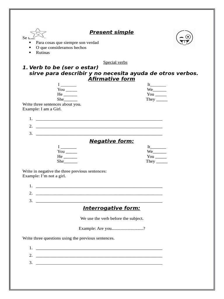 Present Simple (Special Verbs) | PDF | Language Families | Syntactic Relationships