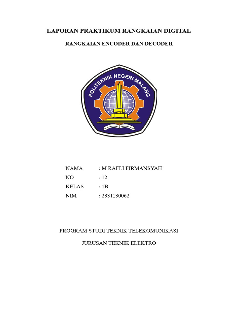 Laporan Praktikum Encoder Dan Decoder | PDF | Technology & Engineering