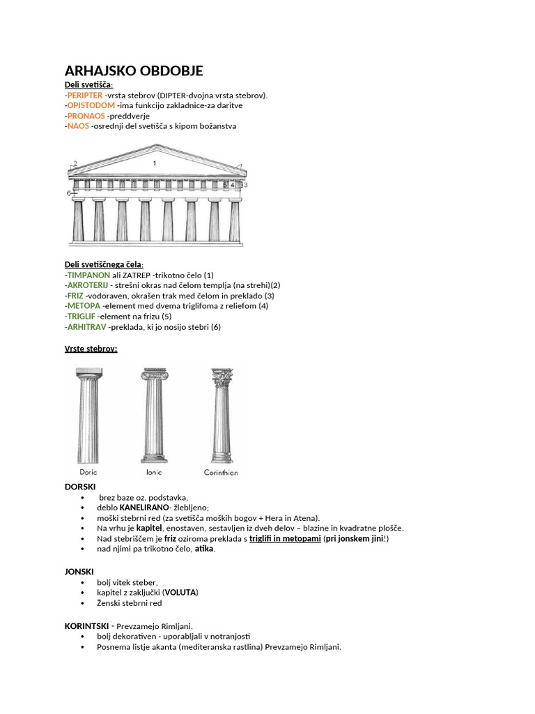 Grška in Rimska Umetnost Test | PDF