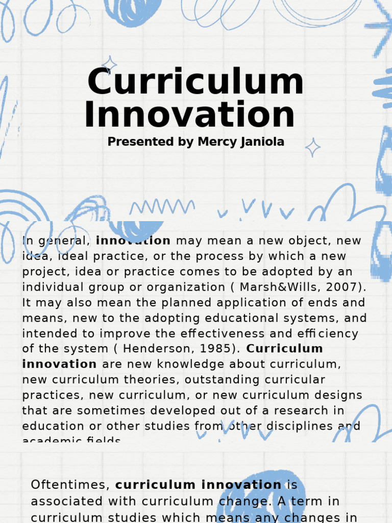 Curriculum Innovation | PDF | Curriculum | Learning