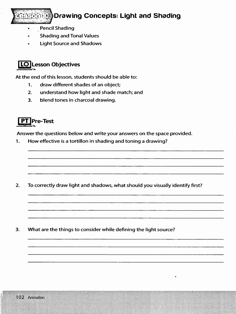 AnimationLsn10-Lesson-10-Drawing-Concepts-Light-and-Shading | PDF | Drawing | Shadow