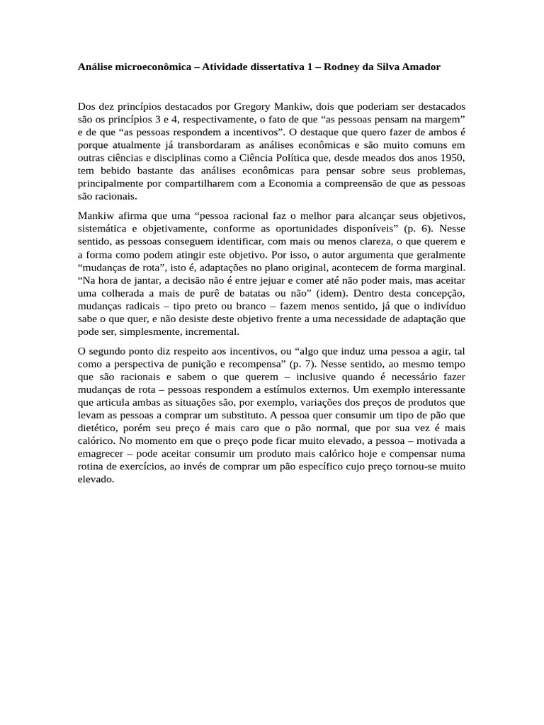 Princípios de Economia de Mankiw em Análise | PDF | Autoajuda