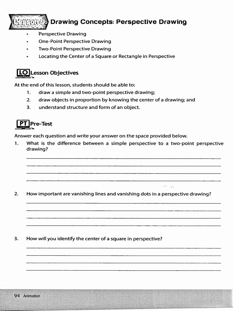 AnimationLsn09 Drawing Concepts Perspective Drawing | PDF | Perspective ...