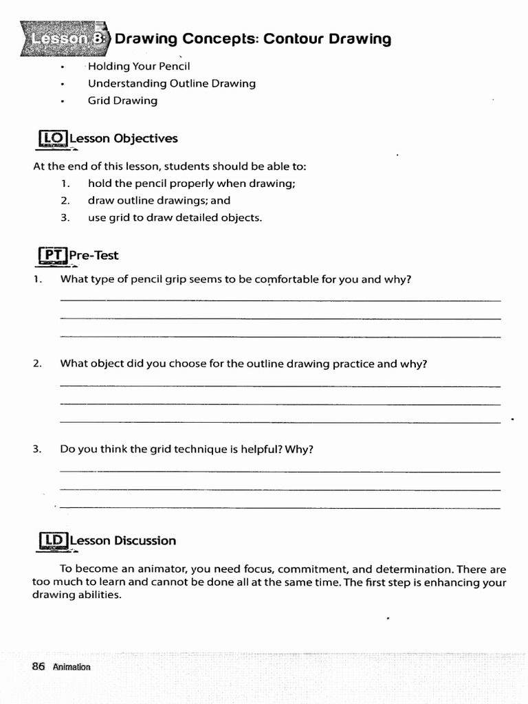AnimationLsn08 Drawing Concepts Contour Drawing | PDF | Drawing
