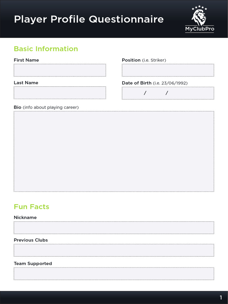 Player Profile | PDF | Sports & Recreation
