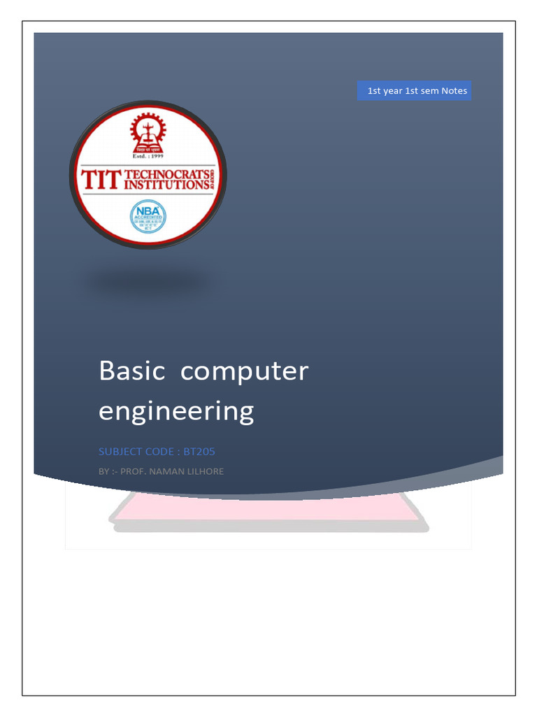 Basic Computer Engineering 1st Year-1 | PDF | Computer Data Storage | Time Complexity