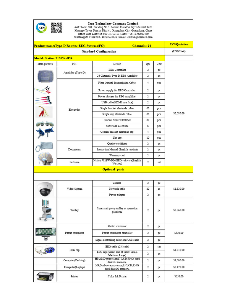 24channel EEG D Model Price and Accessories - ICEN | PDF | Personal ...