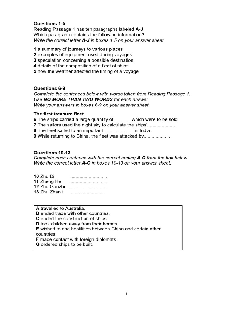 Zheng He Questions | PDF