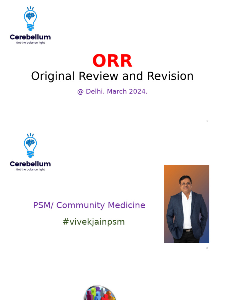 ORRS_Delhi March 2024 PSM Dr Vivek Jain | PDF | Medical Specialties | Medicine