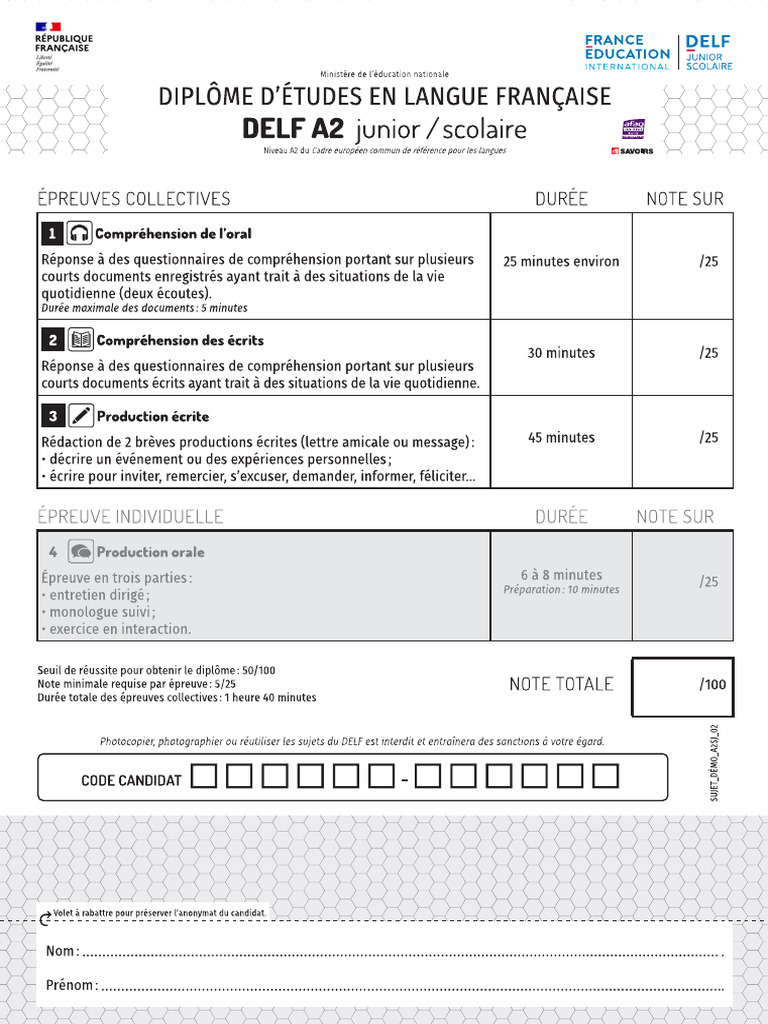 Delf A2 Blanc 1 Pdf