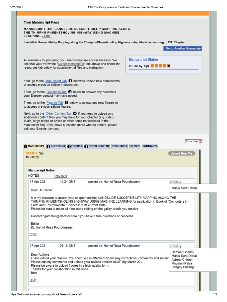 EMSS - Computers in Earth and Environmental Sciences - Acceptance - Dahal | PDF | Computing