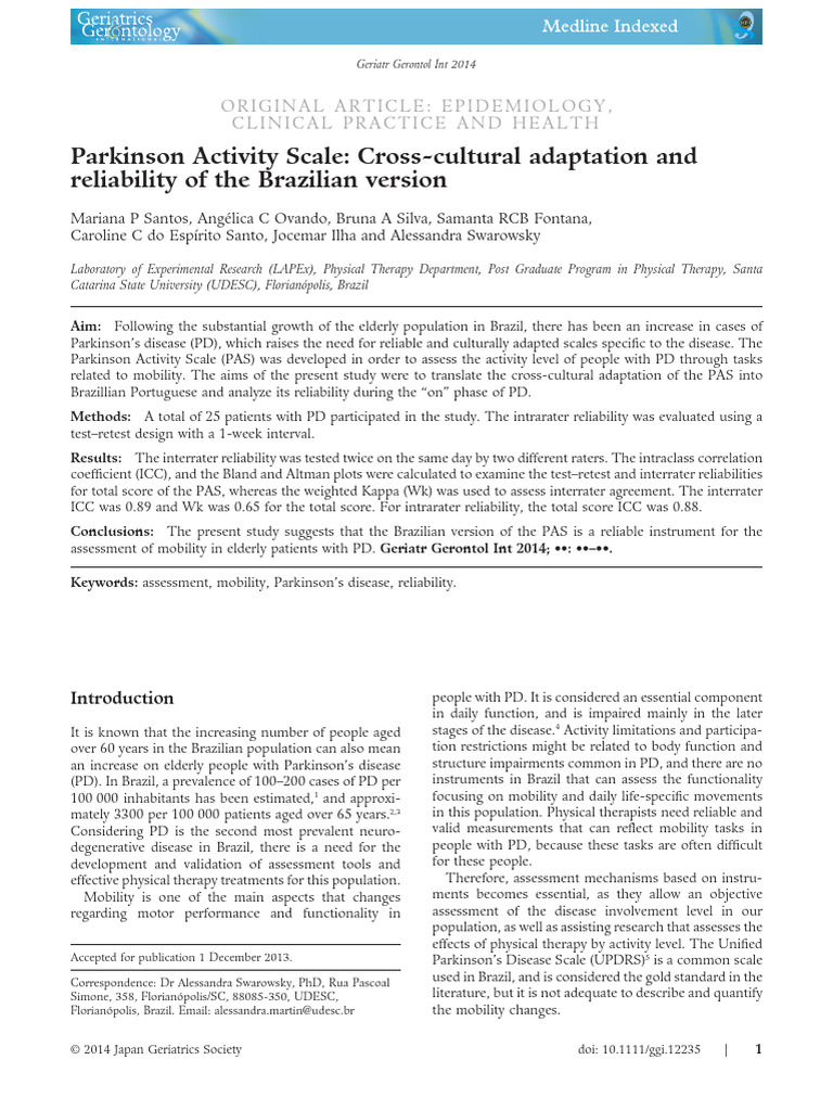 validação PAS | PDF | Evaluation Methods | Statistical Analysis