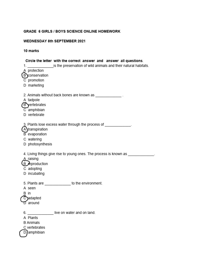 Science Question Sheet | PDF | Science & Mathematics