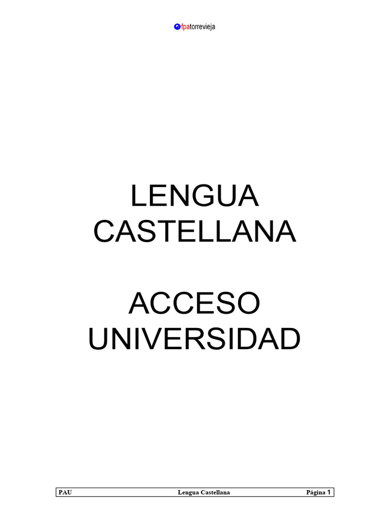PAU Lengua Castellana | PDF | Adjetivo | Palabra