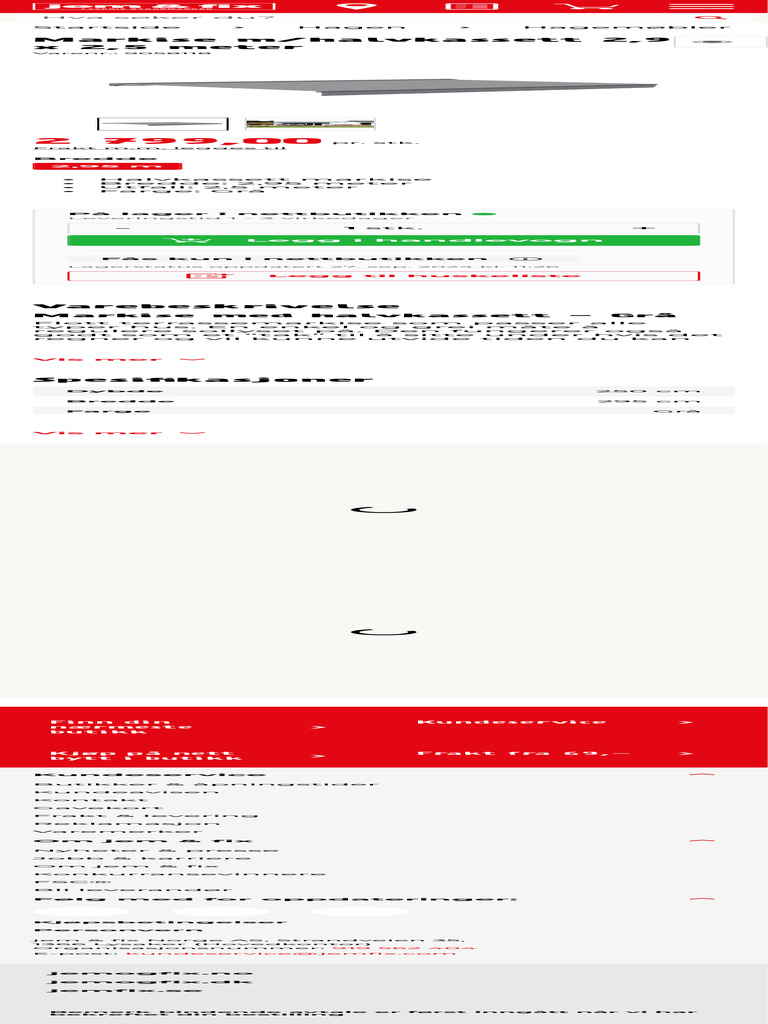 Markise Mhalvkassett 2,95 X 2,5 M Grå Jem & Fix | PDF
