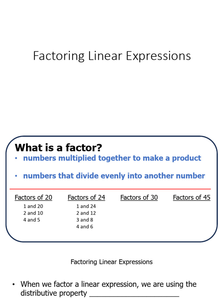 Student Factoring Notes | PDF | Mathematics