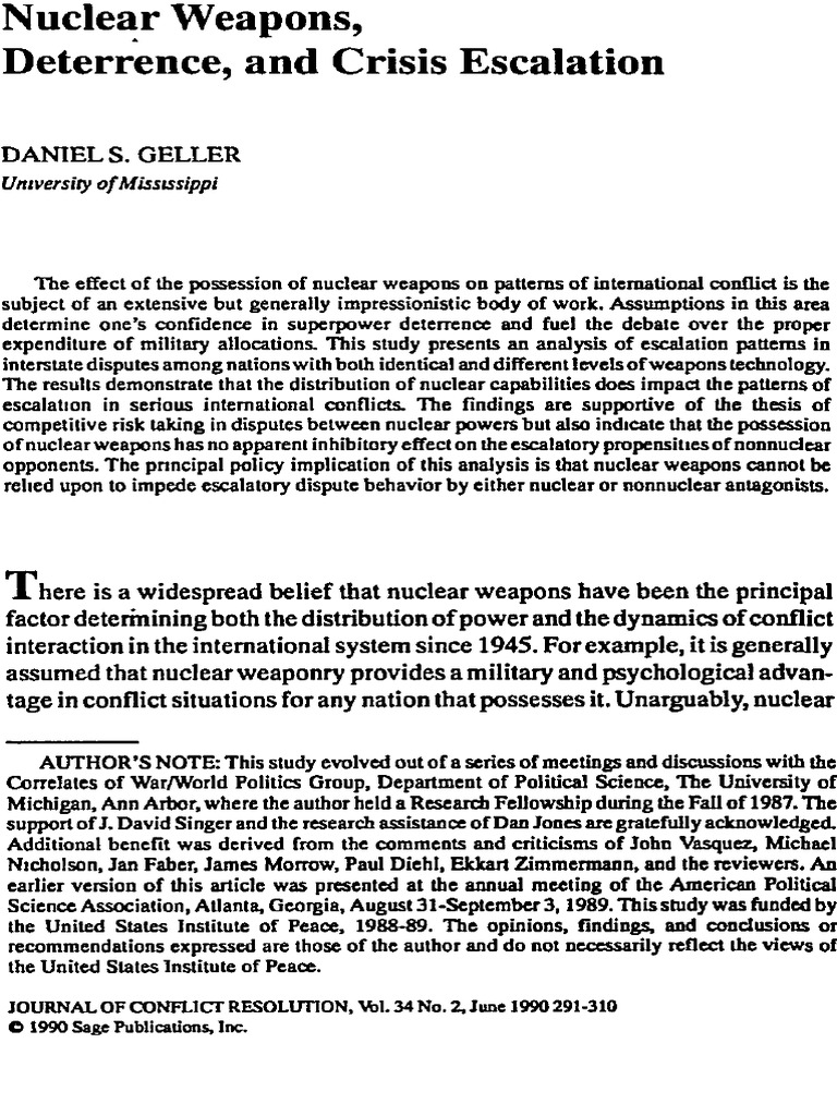 Nuclear Weapons, Deterrence, A | PDF | Law