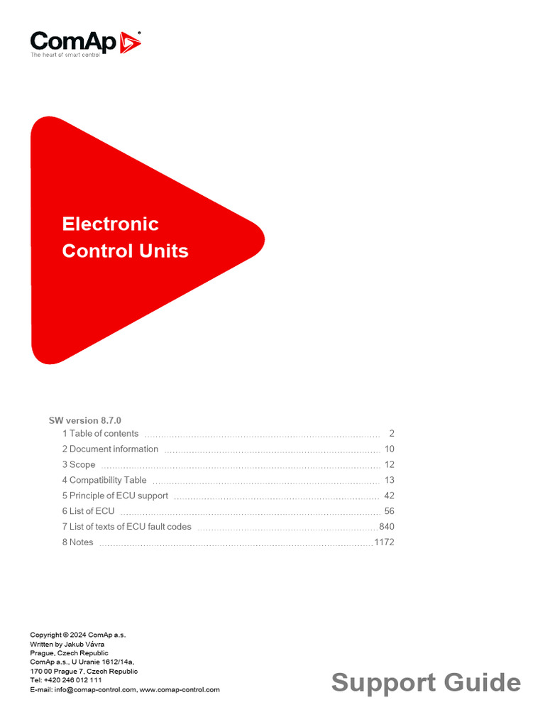 Electronic Control Units Support Guide 8.7.0 | PDF | Engineering