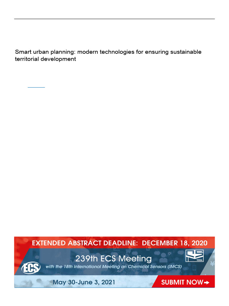 Smart Urban Planning Modern Technologies For Ensur | PDF | System ...