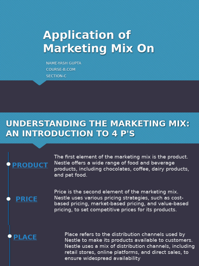 Application of Marketing Mix | PDF | Pricing | Marketing