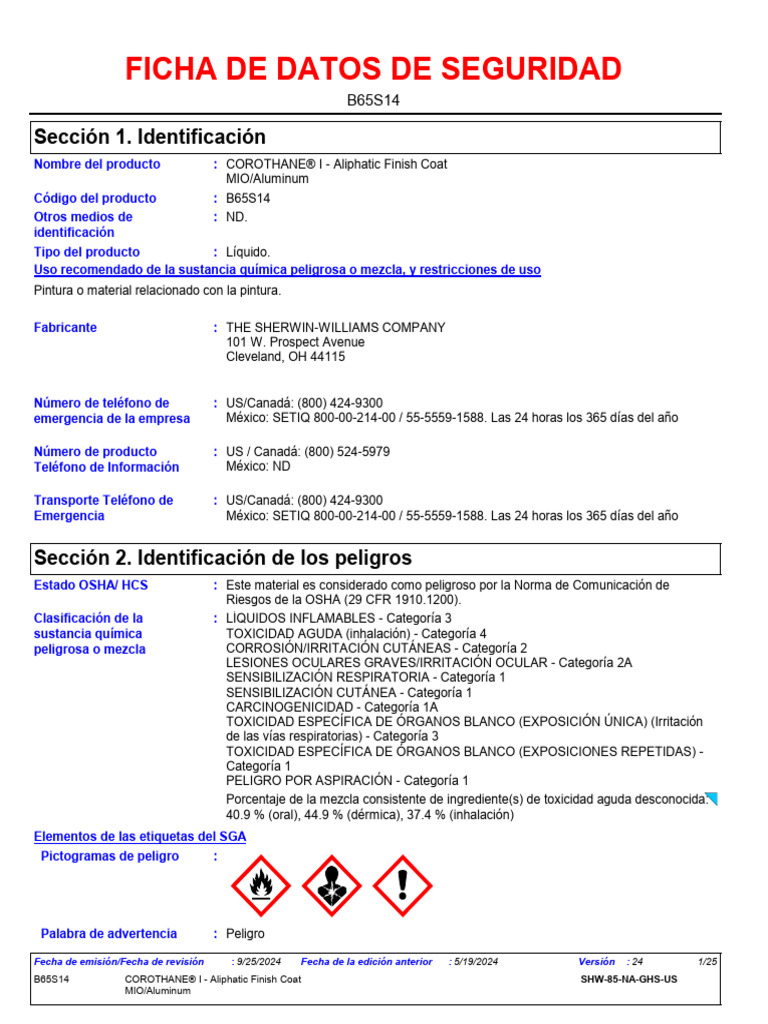 COROTHANE Pintura | PDF | Alergia | Toxicología