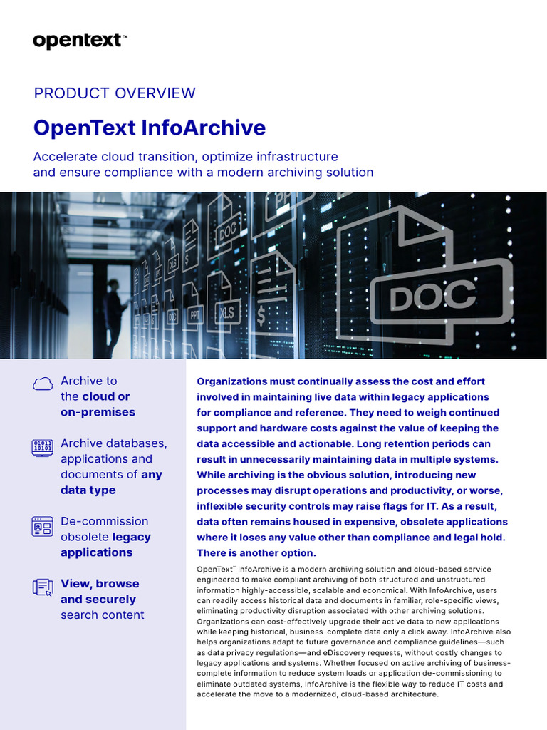 Opentext Po Infoarchive | PDF | Cloud Computing | Data Opentext Po Infoarchive | PDF | Cloud Computing | Data