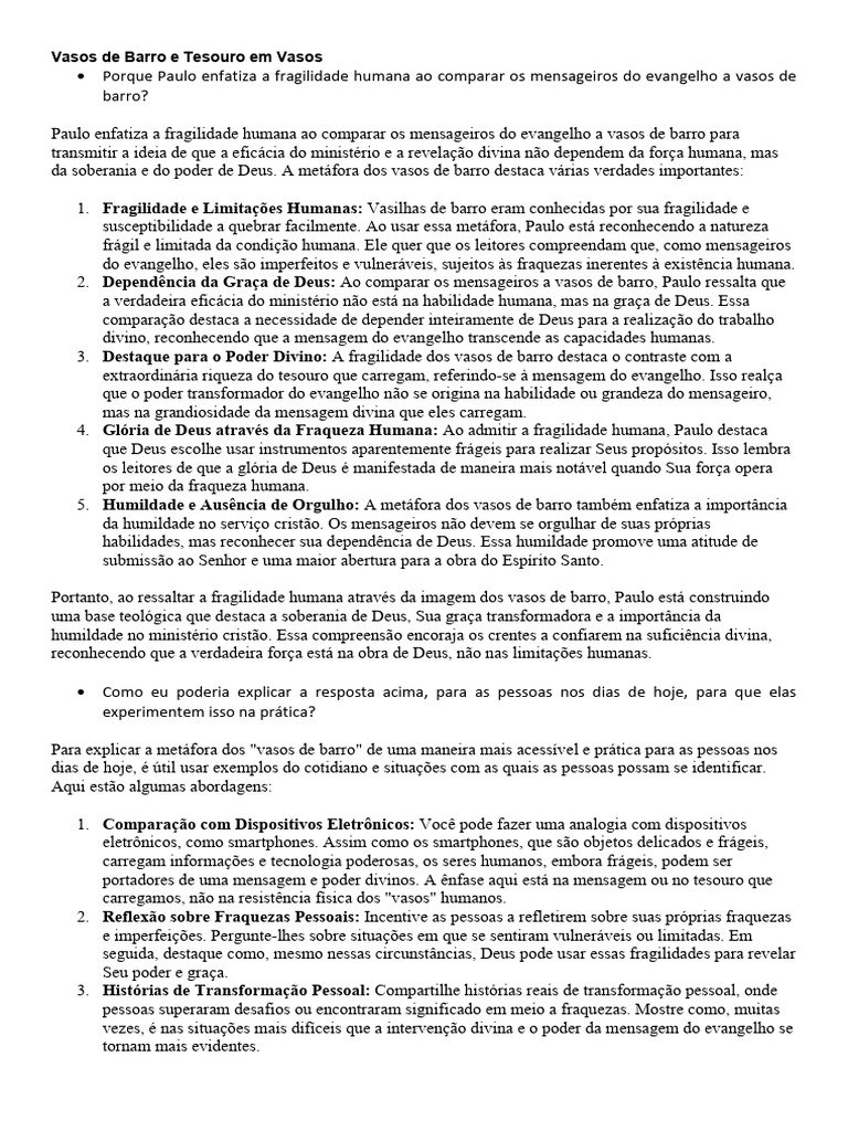 Fragilidade Humana e Poder Divino | PDF | Liderança | Graça no cristianismo