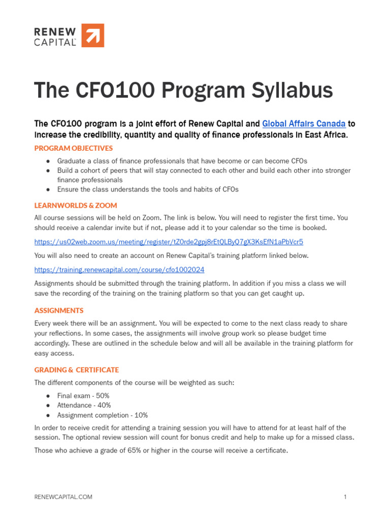 CFO-100 Schedule 2024 | PDF | International Financial Reporting Standards