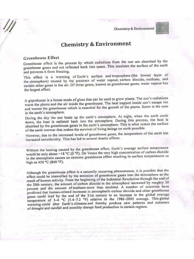 Chemistry & Environment - Copy | PDF