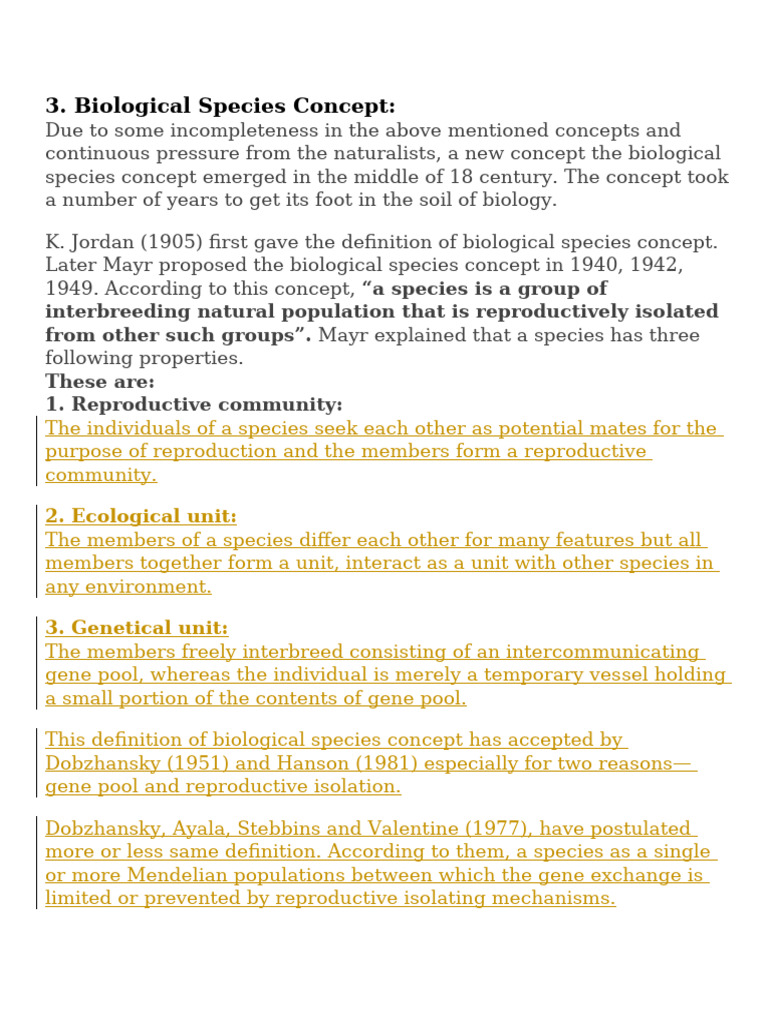 Biological Speceis Concept | PDF | Species | Race (Human Categorization)