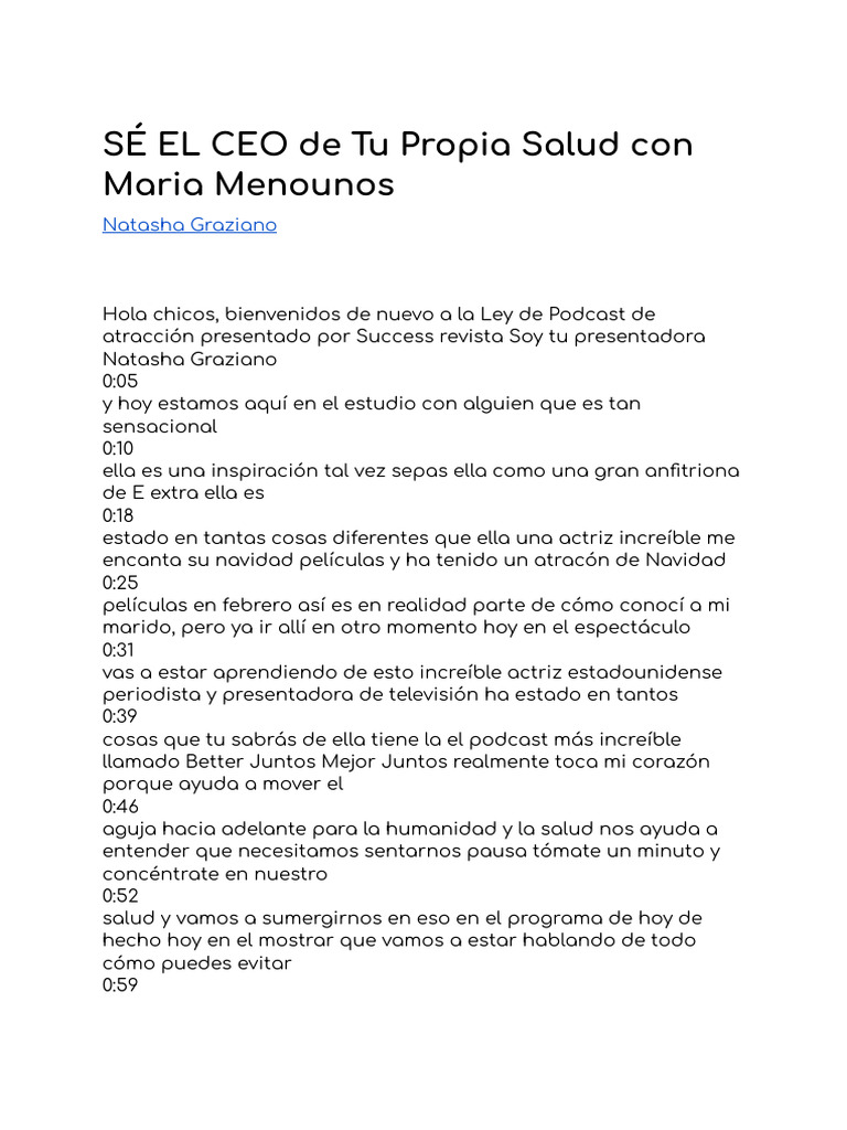 SÉ EL CEO de Tu Propia Salud Con Maria Menounos | PDF | Vitamina B12