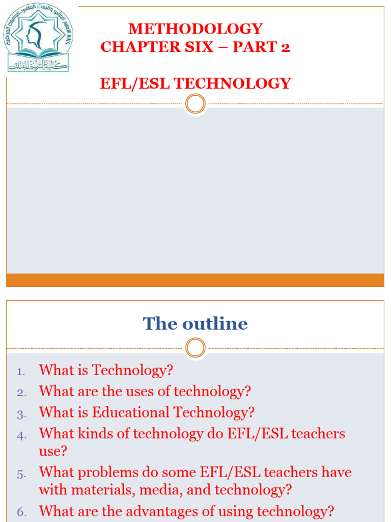 EFL/ESL Technology in Education Methods | PDF | English As A Second Or ...