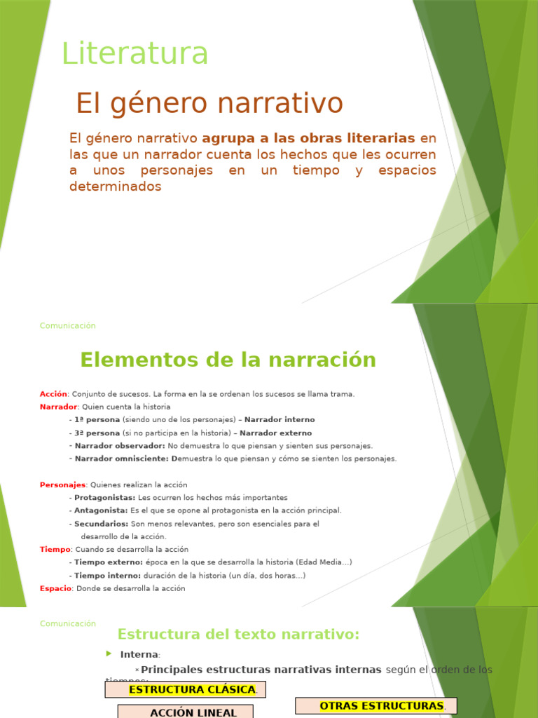 Literatura - El Género Narrativo | PDF | Narración