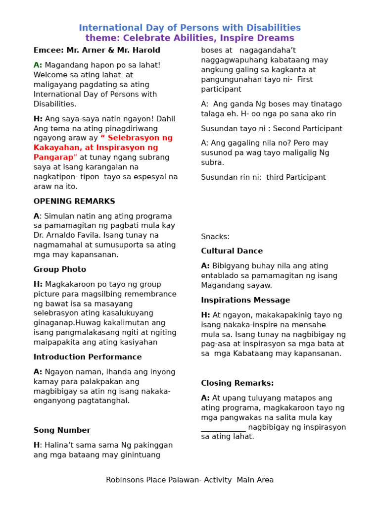 Draft Script Program | PDF