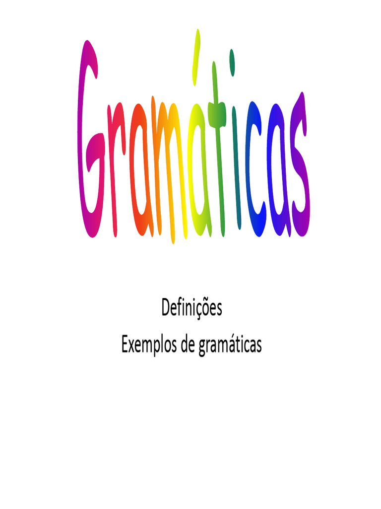 Aula 2 - Gramatica - 0 - 2015 - 1 | PDF | Gramática | Conjunto (Matemática)