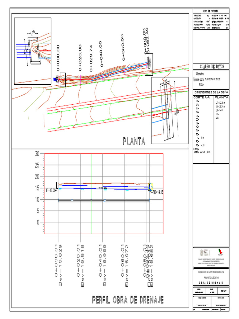 OBRA DE DRENAJE PLANTA - PERFIL | PDF