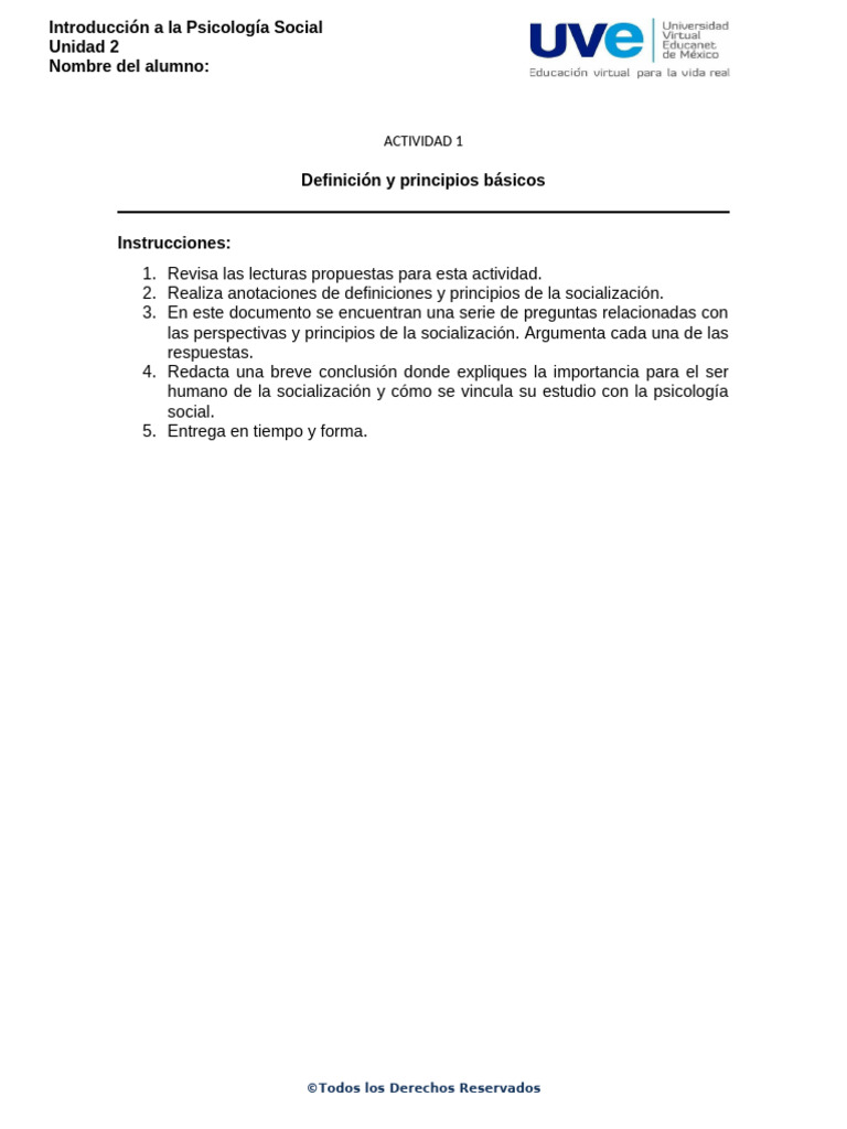 U2 - A1 - Definicion - y - Principios - Basicos de La Socialización | PDF | Socialización | Sociedad