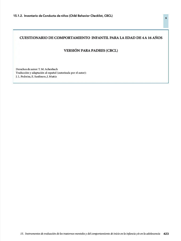 PDF Cuestionario CBCL Compress (Arrastrado) | PDF | Sicología ...