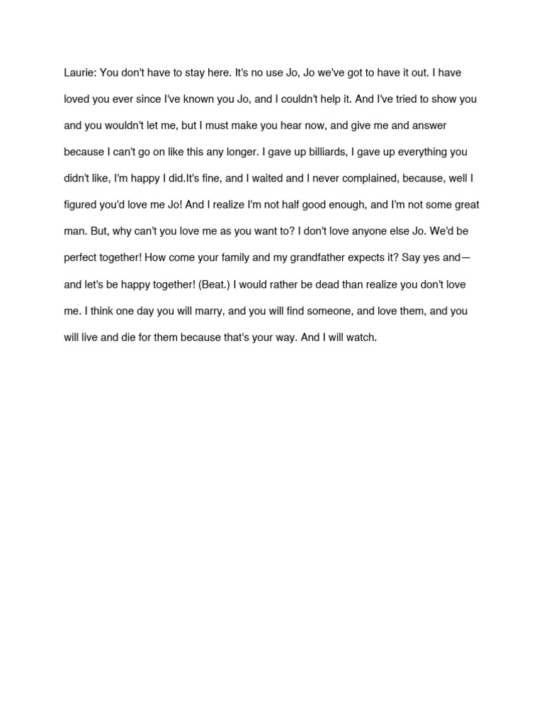 I Love You Jo Monologue Final | PDF | Lifestyle
