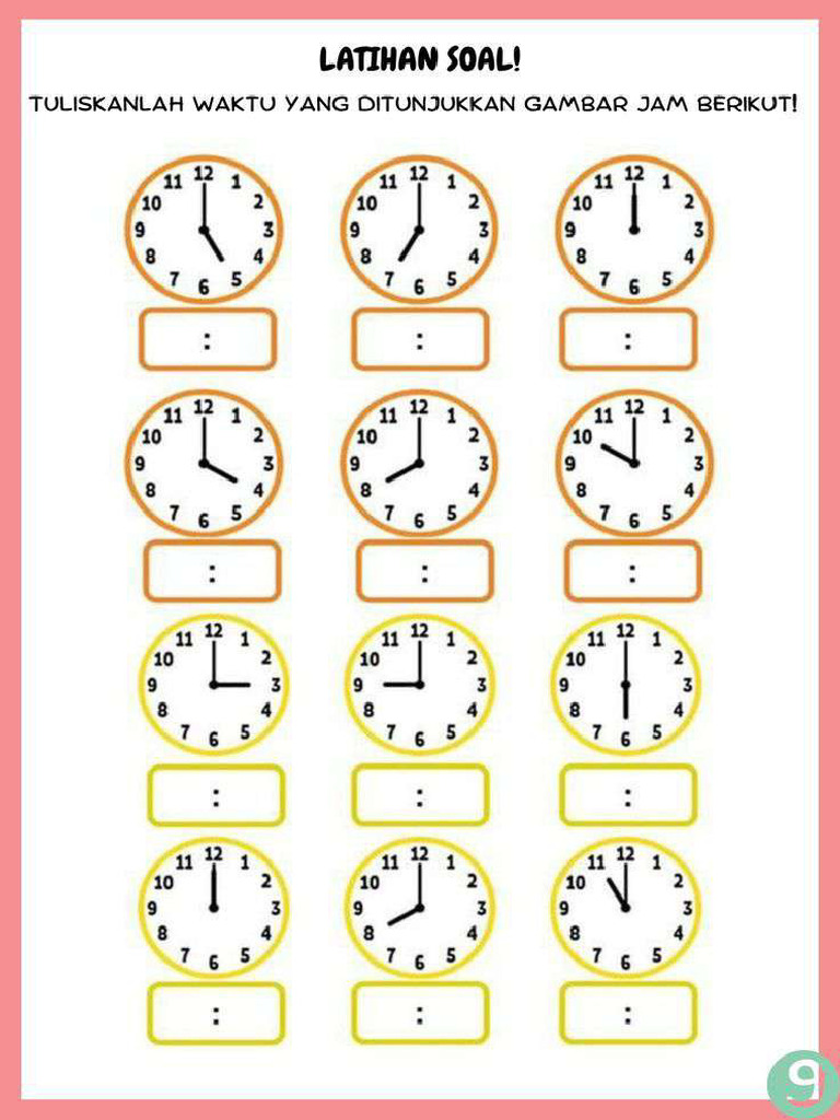 Worksheet Waktu (Jam) | PDF