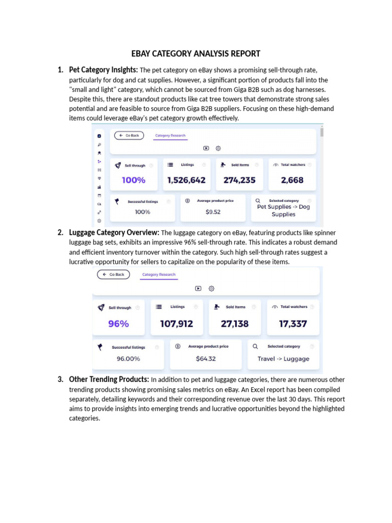 EBAY CATEGORY ANALYSIS REPORT | PDF